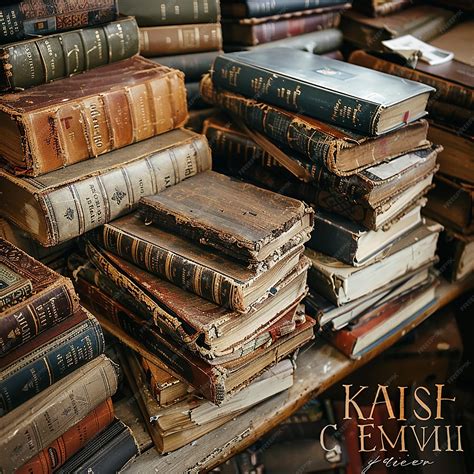 Closeup Photograph Of A Pile Of Aesthetic Books Premium Ai Generated