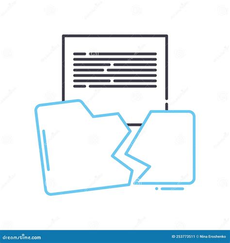 Data Loss Line Icon Outline Symbol Vector Illustration Concept Sign