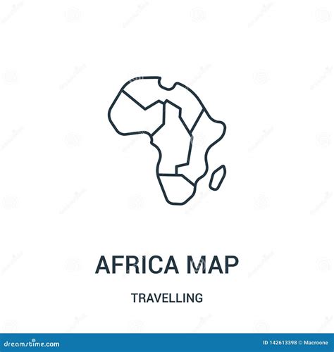 Africa Map Icon Vector From Travelling Collection Thin Line Africa Map Outline Icon Vector