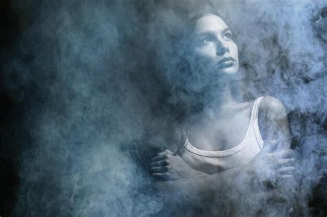 Premium Photo Portrait Of A Sexy Girl With Smoke