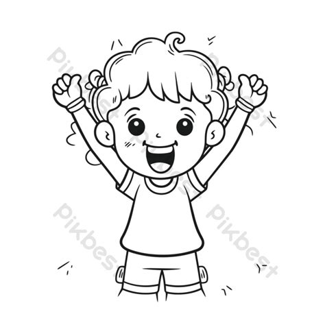 검은 선 아트 스케치 벡터를 손으로 축하하는 소녀의 그림을 그리는 손 윤곽선 일러스트 Png Png 무료 다운로드 Pikbest