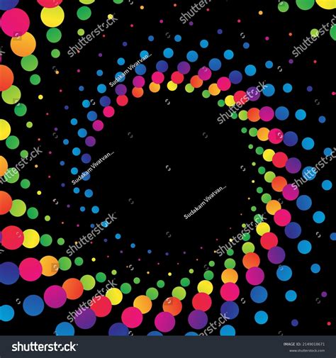 Rainbow Dot Circle Frame Halftone On Stock Vector Royalty Free