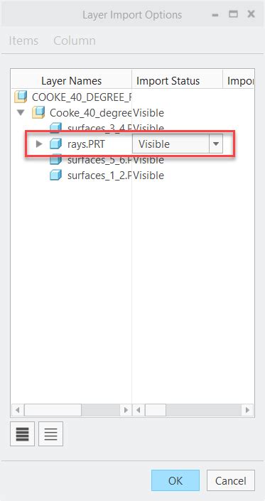 how to show exported rays in the cad platform knowledgebase