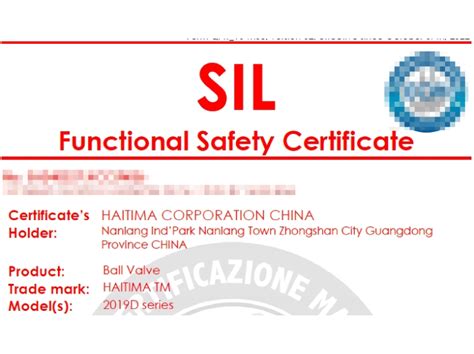 2 Pc Ball Vavle Has Obtained Sil Certification Haitima Corporation