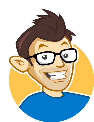 Funny Guy Cartoon Character With Glasses Vector Image