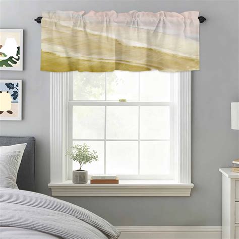 Curtain Valance For Windows Gradient Ginger Waves Kitchen Valances Rod