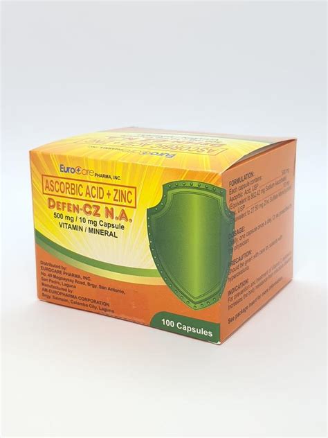 Defen Cz Na Sodium Ascorbate Plus Zinc Capsule Supplement Healthcare