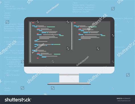 Programming Coding Website Development Flat Design Stock Vector Royalty Free