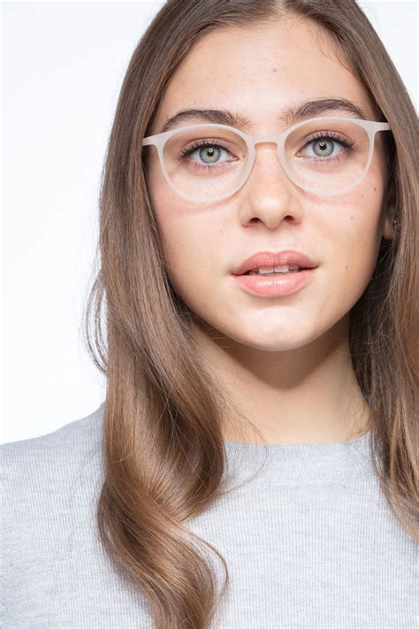 Dinah Round White Full Rim Eyeglasses Eyebuydirect