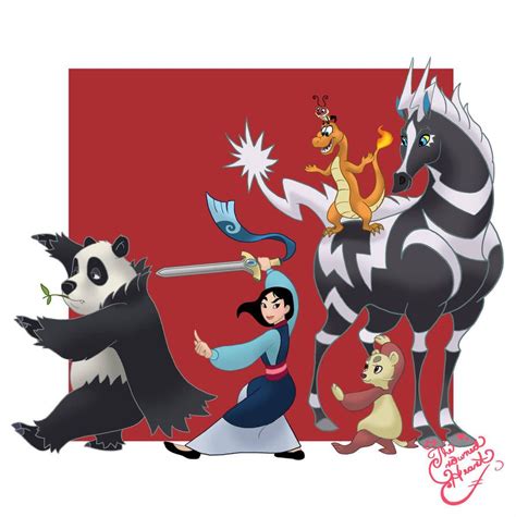 Mulan Pokemon Trainer By Thecrownedheart Disney Fan Art Chibi Anime