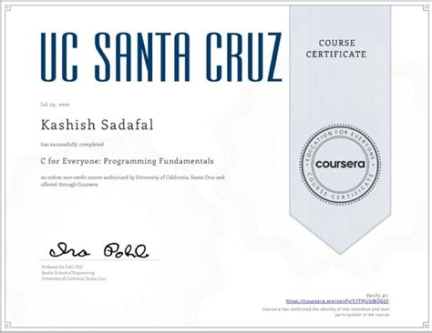 Coursera Cprogramming Certification Kashish Sadafal