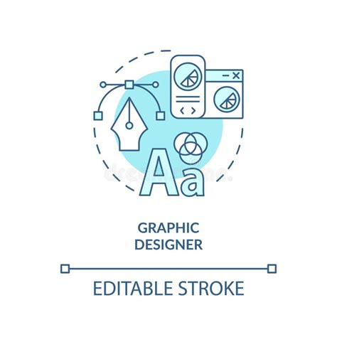 Graphic Designer Turquoise Concept Icon Stock Vector Illustration Of