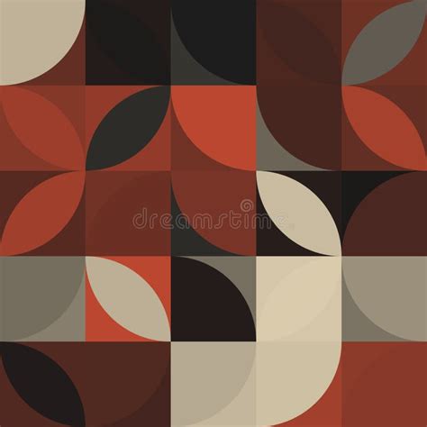 Interconnecting Circles And Ovals Abstract Retro Fashion Texture Stock