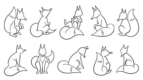 Fox Line Drawing Vector Art Icons And Graphics For Free Download