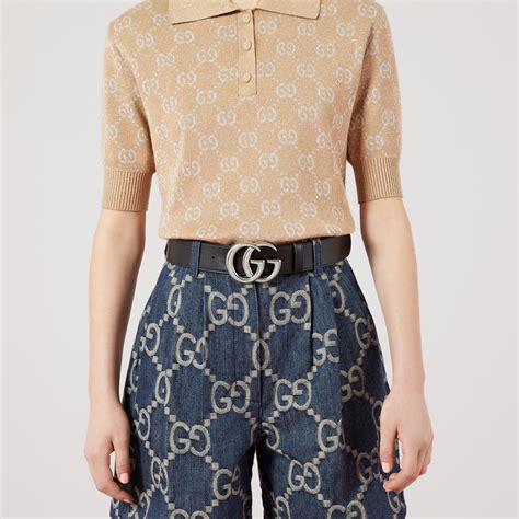 Gg Marmont Wide Belt In Black Leather Gucci® Uk