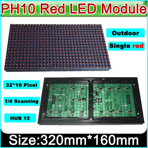 30pcs free shipping p10 waterproof red p10 led module 32x16 outdoor led