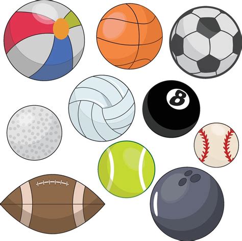 All Kinds Of Sports Balls Clipart Set 32195695 Vector Art At Vecteezy