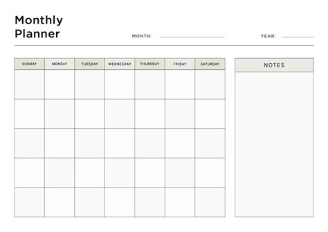 Printable Monthly Planning Calendars