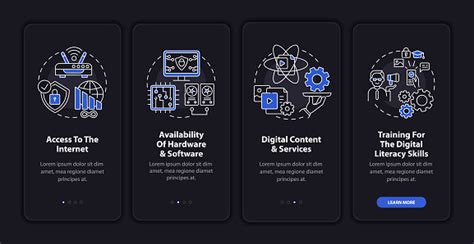 디지털 포함 구성 요소 온보딩 모바일 앱 페이지 화면 개념 그래픽 사용자 인터페이스에 대한 스톡 벡터 아트 및 기타 이미지 그래픽 사용자 인터페이스 디자인 디지털