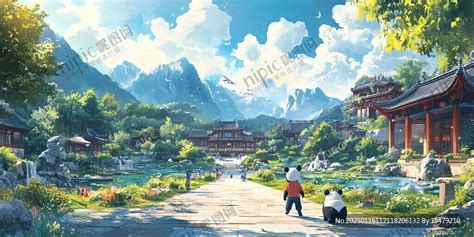 Ai创作图风景原画 古风动画场景 仙侠场景 古风山水场景 大话西游场景 古风场景概念图 场景氛围图 Cg场景 古风场景 横店插画 动漫场景设计