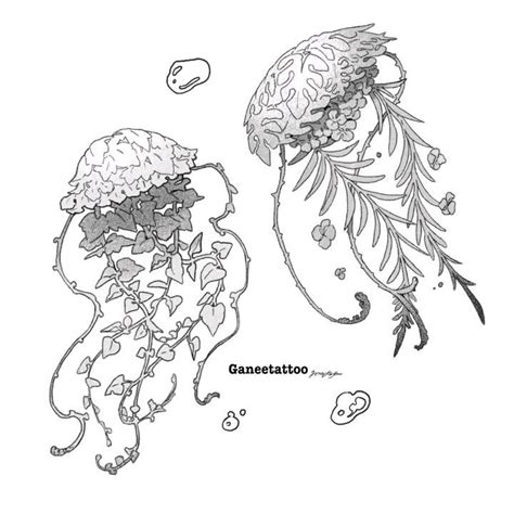 [ 숲 해파리 ] 타투도안 요즘 아이디어가 막막 떠오른다 이런 독특한 타투 도안은 어떤가요