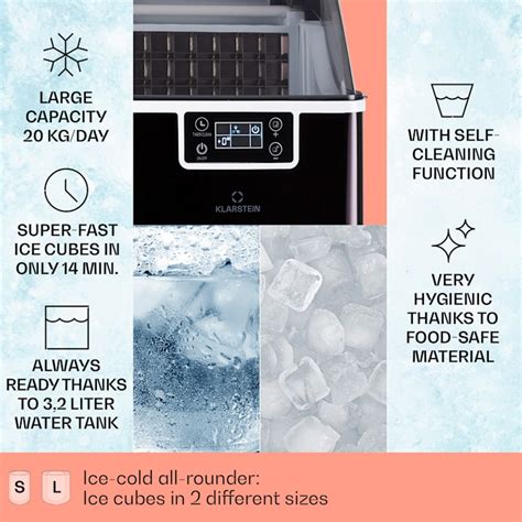 Chios Ice Cube Maker Approx 20 Kg24h Ice Cubes In 2 Sizes S And L Intuitive Control Panel