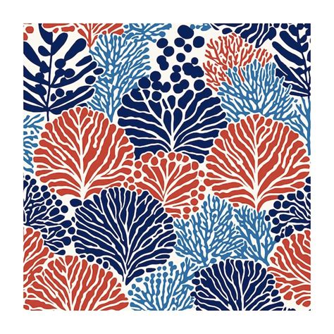 Premium Vector Blue Coral Pattern In Eclectic Style