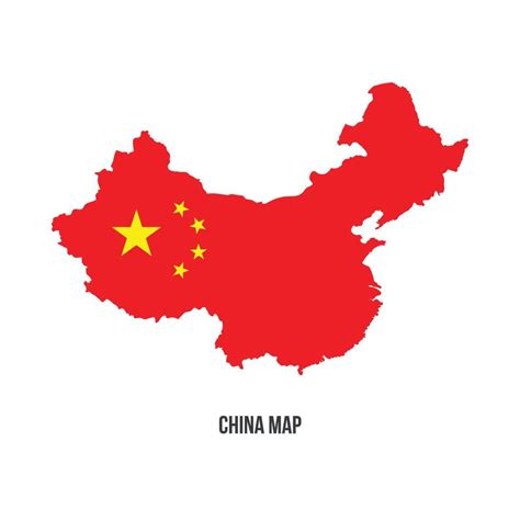 Illustration Of A Red China Map Isolated On A White Background Perfect
