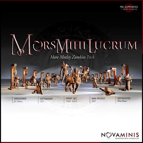 3d Printable Mors Mihi Lucrum More Motley Zombies By Novaminis