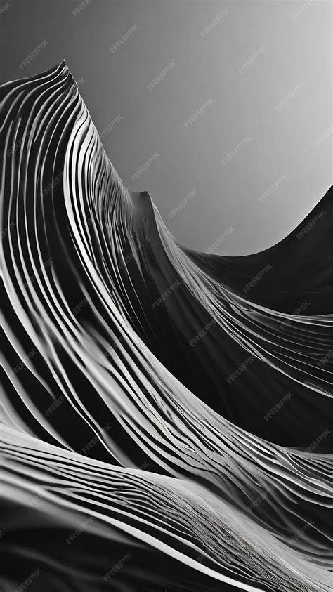 Abstract Wave Concept Black And White Illustration Black And White
