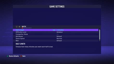 Fifa 21 Game Settings For Ps4 An Official Ea Site