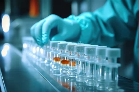 Quality Control In Action Checking Medical Vials On Pharmaceutical