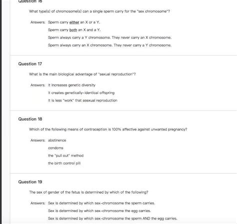 Solved Question 5 Does A Person S Sex Always Dictate A Chegg Com