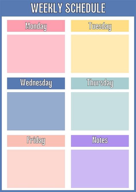 Free And Customizable Weekly Schedule Templates