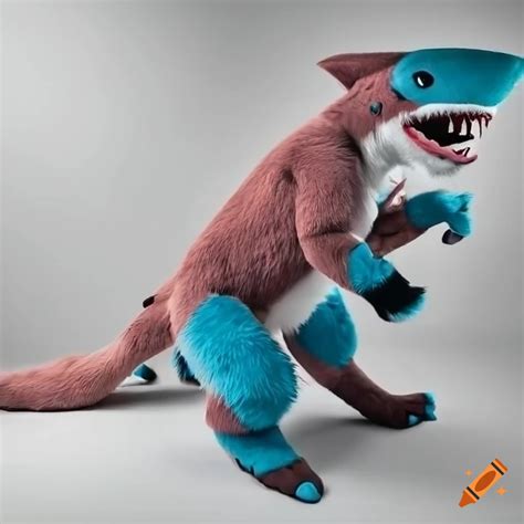 Colorful Shark Fursuit With Scales And Fins On Craiyon