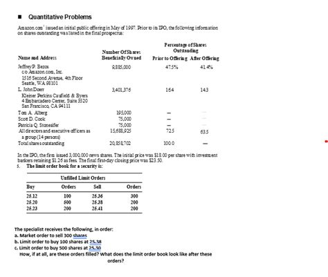Solved Quantitative Problems Amazon Con Issued An Initial