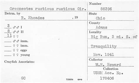 Orconectes Rusticus Rusticus Smithsonian Institution