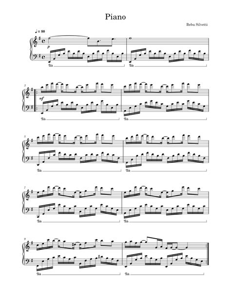 Bebu Silvetti Piano Sheet Music For Piano Solo