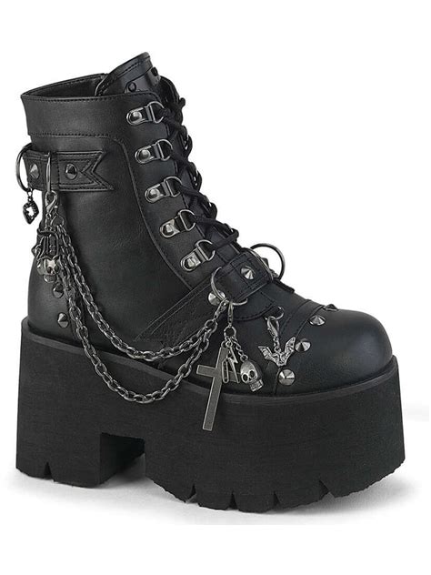 Demonia Ashes 52 Womens Platform Boots Chunky Goth Boots