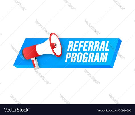 Megaphone Label With Referral Program Royalty Free Vector
