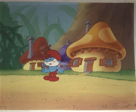 The Smurfs Papa Smurf Original Animation Production Art Cel Hanna