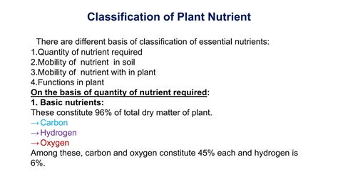 Classification And Role Of Plant Nutrients Pptx