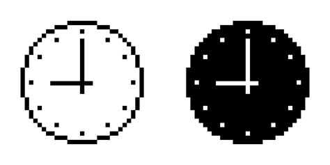 Pixel Art Clock Icon Set 39614851 Vector Art At Vecteezy
