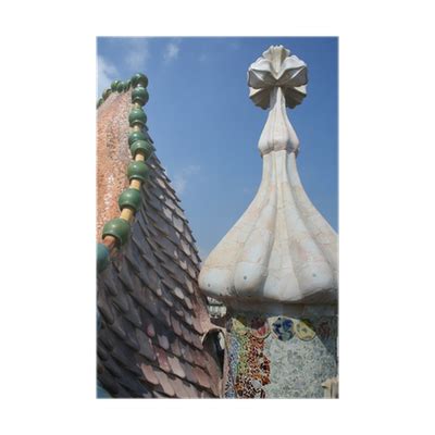 Poster Dragon Form Roof Fragment Of Casa Batllo By Antoni Gaudi