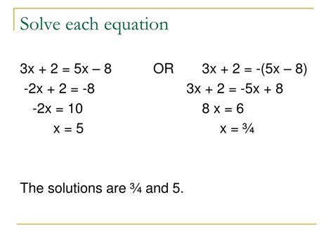 ppt absolute value equations powerpoint presentation free download