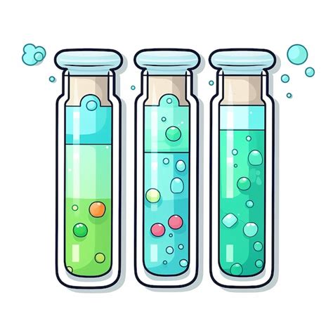 Premium Ai Image Cute Sticker Of Test Tubes On White Isolated Background