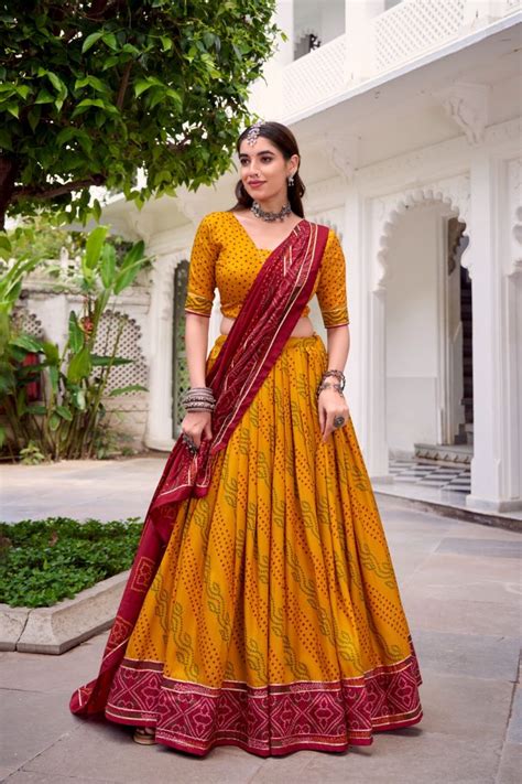 Taraa L 1250 Tussar Silk Bandhani Printed Lehenga Choli Collection