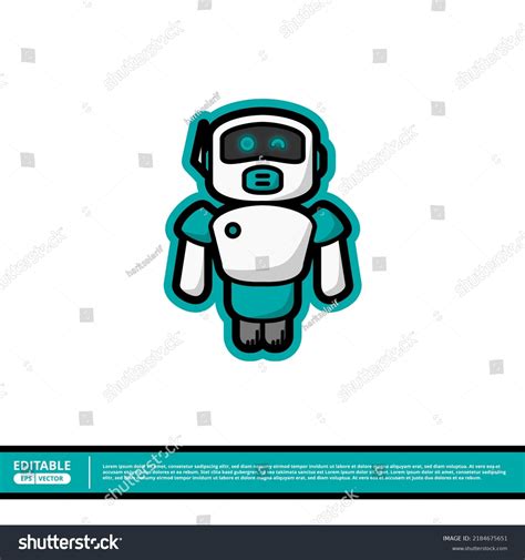 Cute Smiling Robot Vector Illustration Isolated Stock Vector Royalty