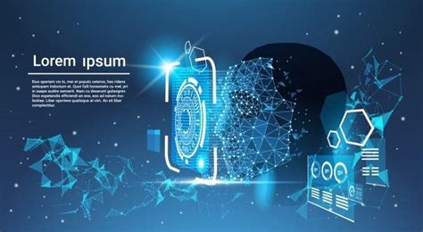 Premium Vector Face Recognition System Concept Low Polygon Human Face Scanning Blue Template