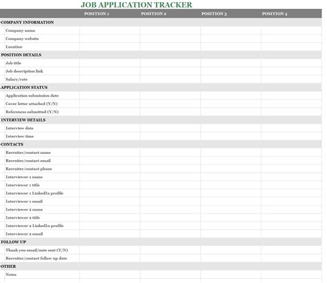 Job Application Manager Template In Excel Download Xlsx